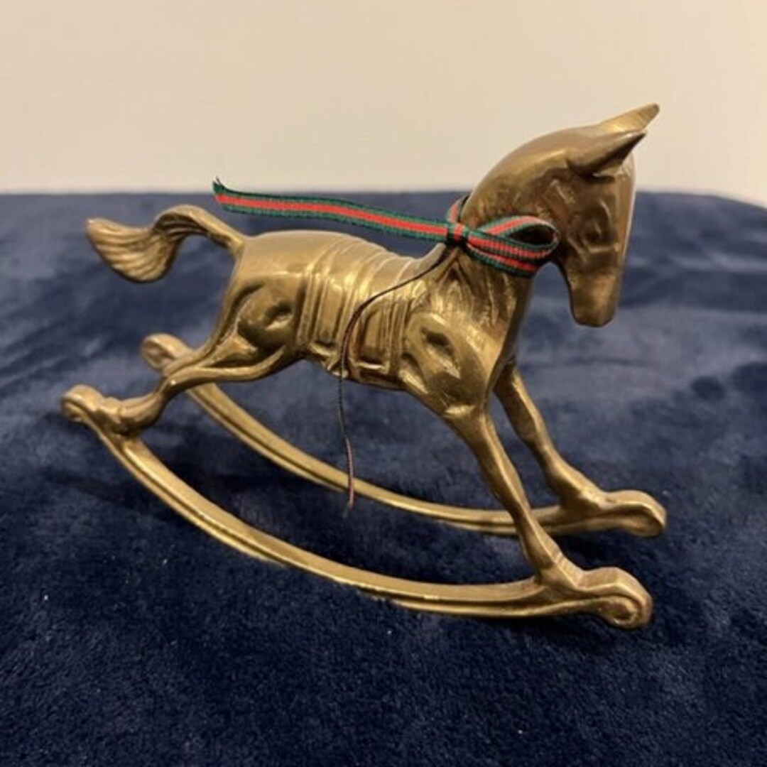 Vintage Solid Brass Rocking Horse by Commodore Made in India Holiday ...