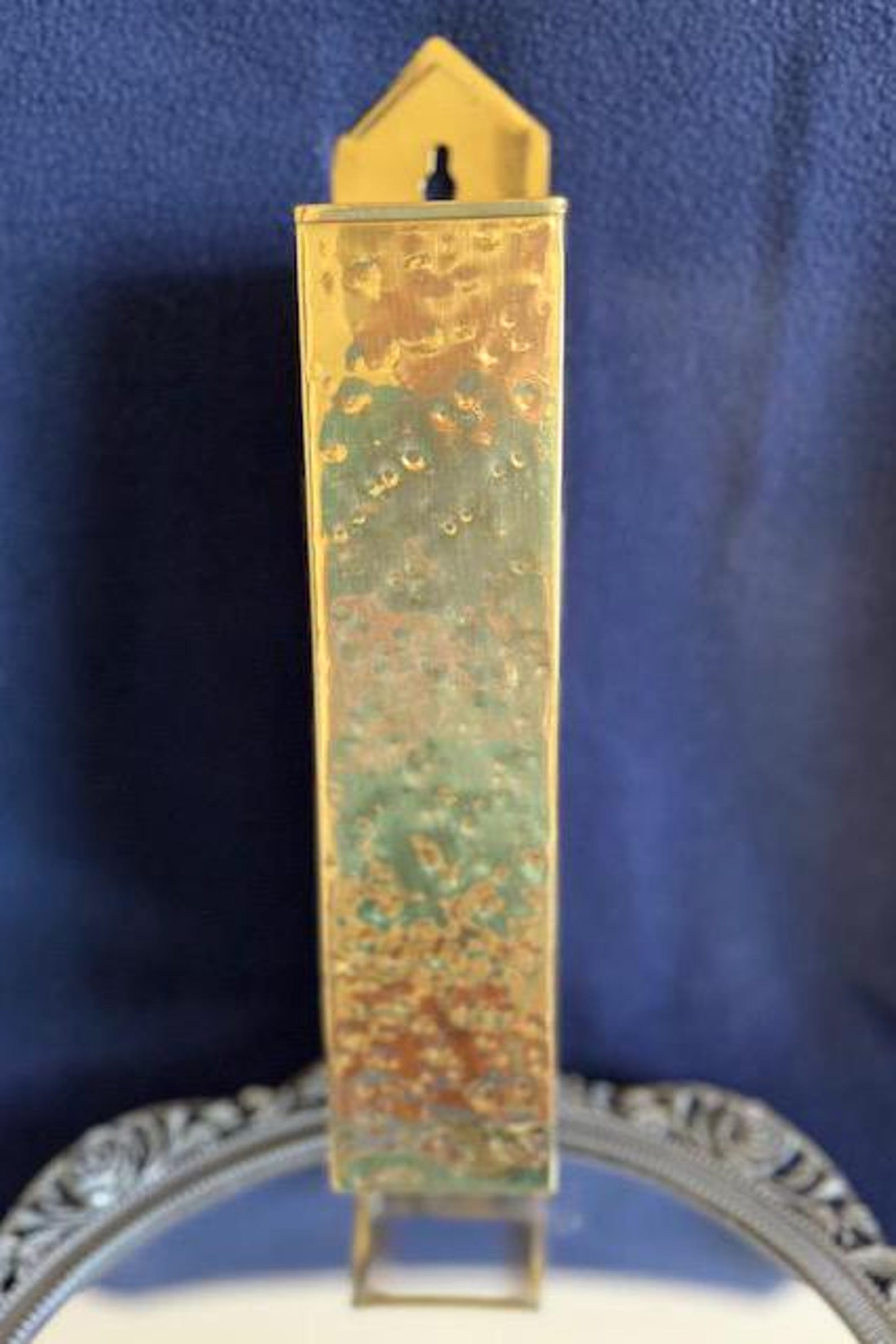 Vintage Hammered Solid Brass Match Box Holder Colony Metalsmiths of ...