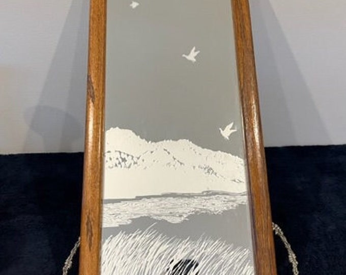Vintage Etched Mirror of Ducks Flying From a Marsh - Etsy