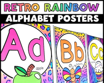 90s Retro Rainbow Inspirational Growth Mindset Posters | Classroom ...