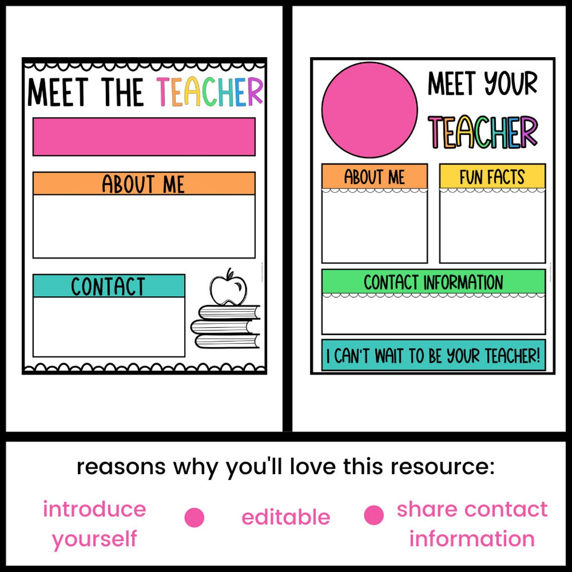 90s Retro Rainbow Editable Meet the Teacher Letter | Classroom Decor - Etsy