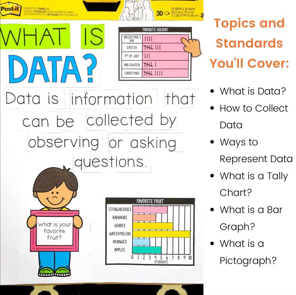 Data Analysis Anchor Charts: Bar Graphs & Tally Charts (digital ...