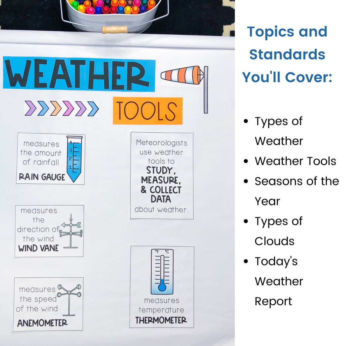 Weather and Season Anchor Charts for First and Second Grade - Etsy