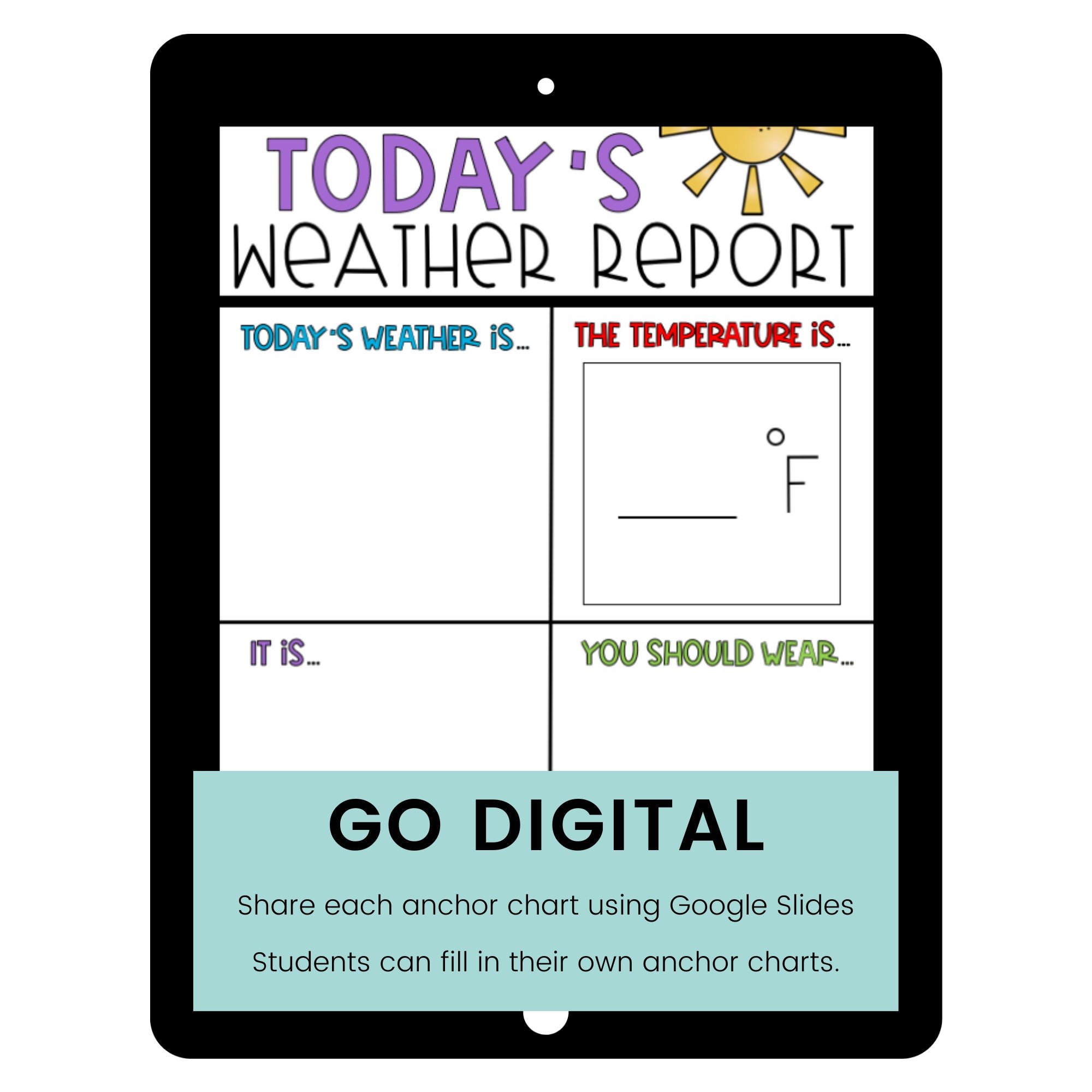Weather and Season Anchor Charts for First and Second Grade - Etsy