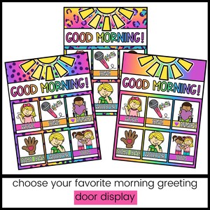 90s Retro Rainbow Morning Greeting Door Display | Classroom Decor - Etsy