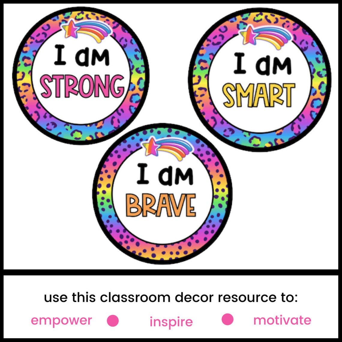 90s Retro Rainbow Editable Affirmation Station | Classroom Decor - Etsy