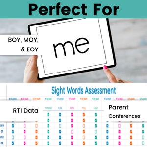 Digital Sight Words Assessment - Etsy