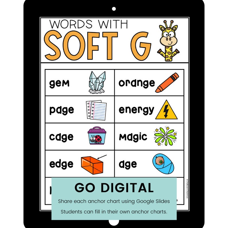 Hard and Soft C and G Phonics Anchor Charts and Classroom - Etsy