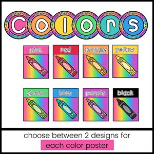 90s Retro Rainbow Color Posters | Classroom Decor - Etsy
