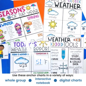 Weather and Season Anchor Charts for First and Second Grade - Etsy