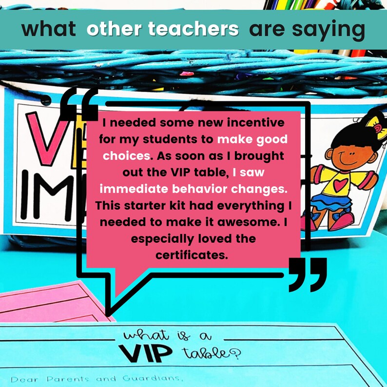 VIP Student Starter Kit | Classroom Behavior Management Tool - Etsy