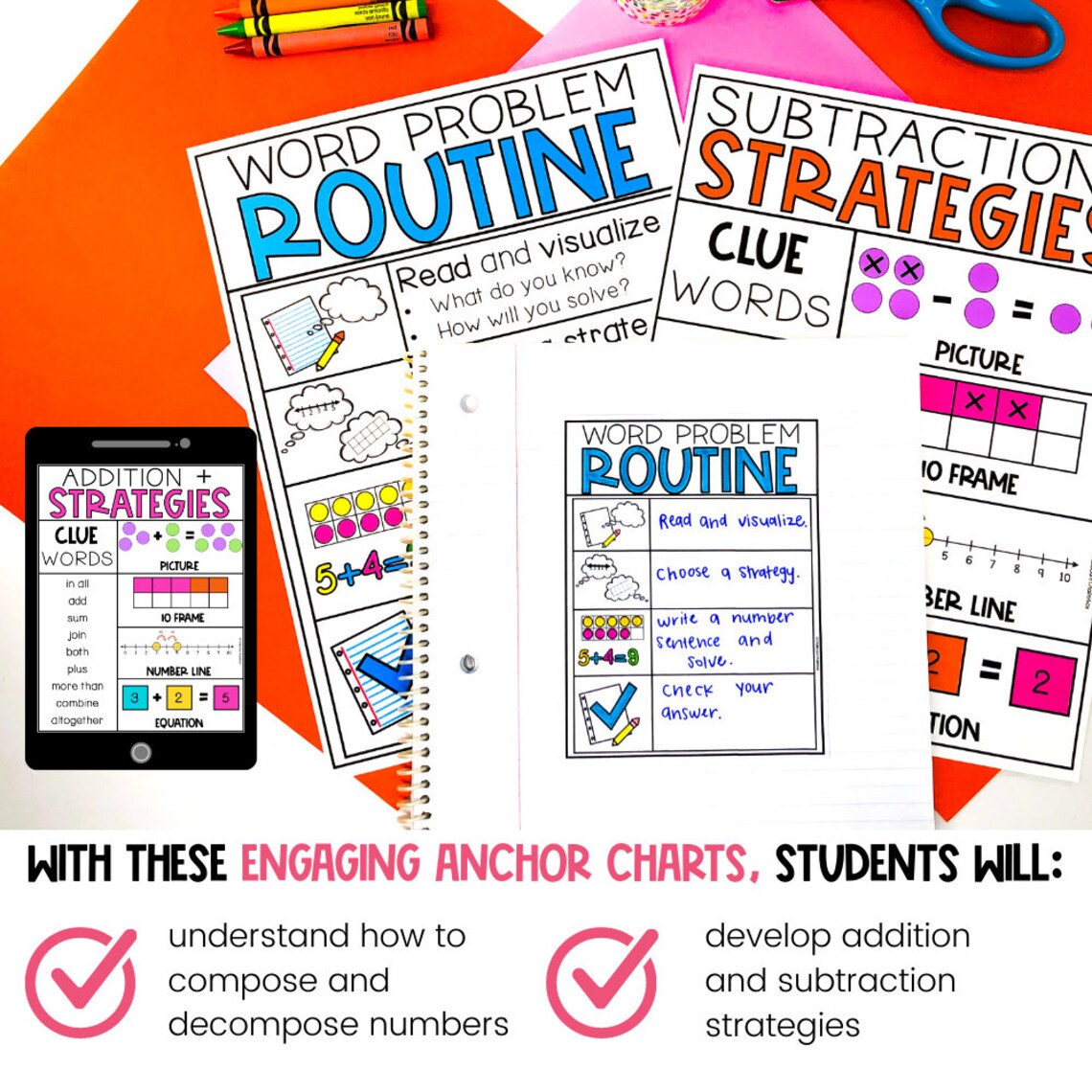 Addition and Subtraction Strategies Anchor Charts and Classroom Posters ...