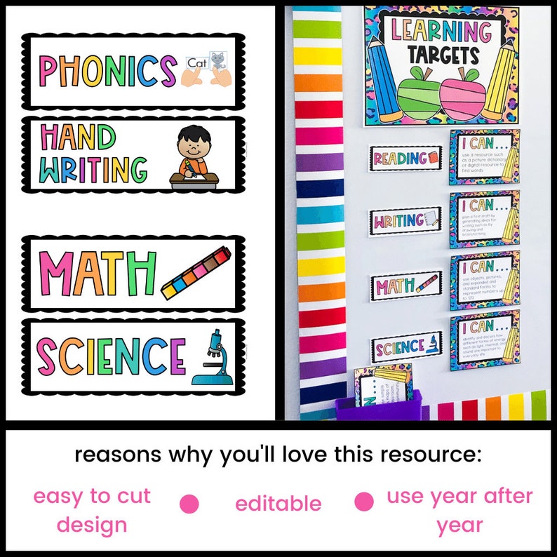 90s Retro Rainbow Classroom Decor Bundle - Etsy