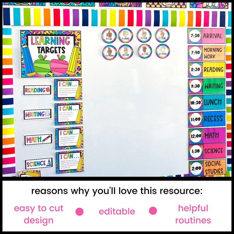 90s Retro Rainbow Editable Hand Signal Posters | Classroom Decor - Etsy