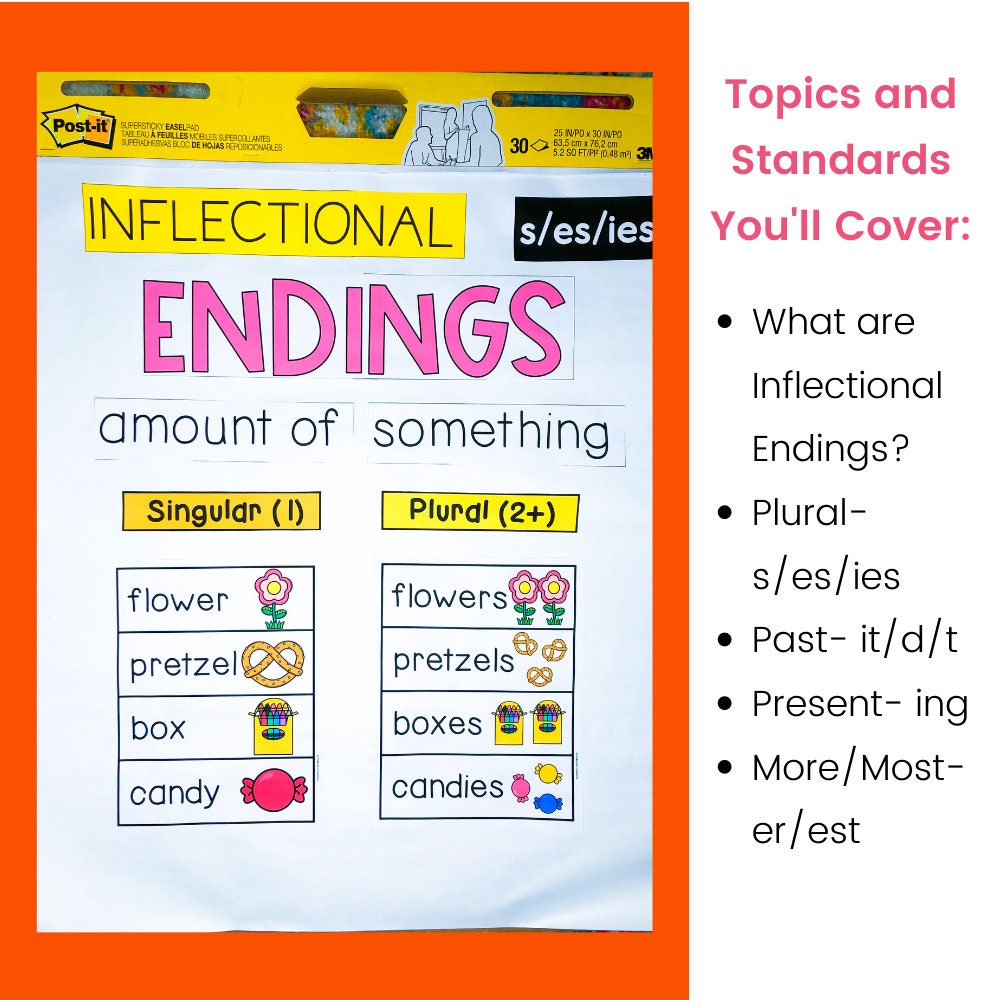 Inflectional Endings -s -ed -ing Phonics Anchor Charts and Classroom ...