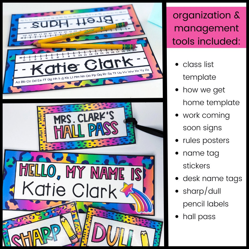 90s Retro Rainbow Classroom Decor Bundle - Etsy