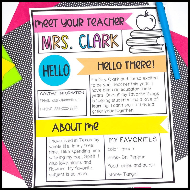 90s Retro Rainbow Editable Meet the Teacher Letter | Classroom Decor - Etsy