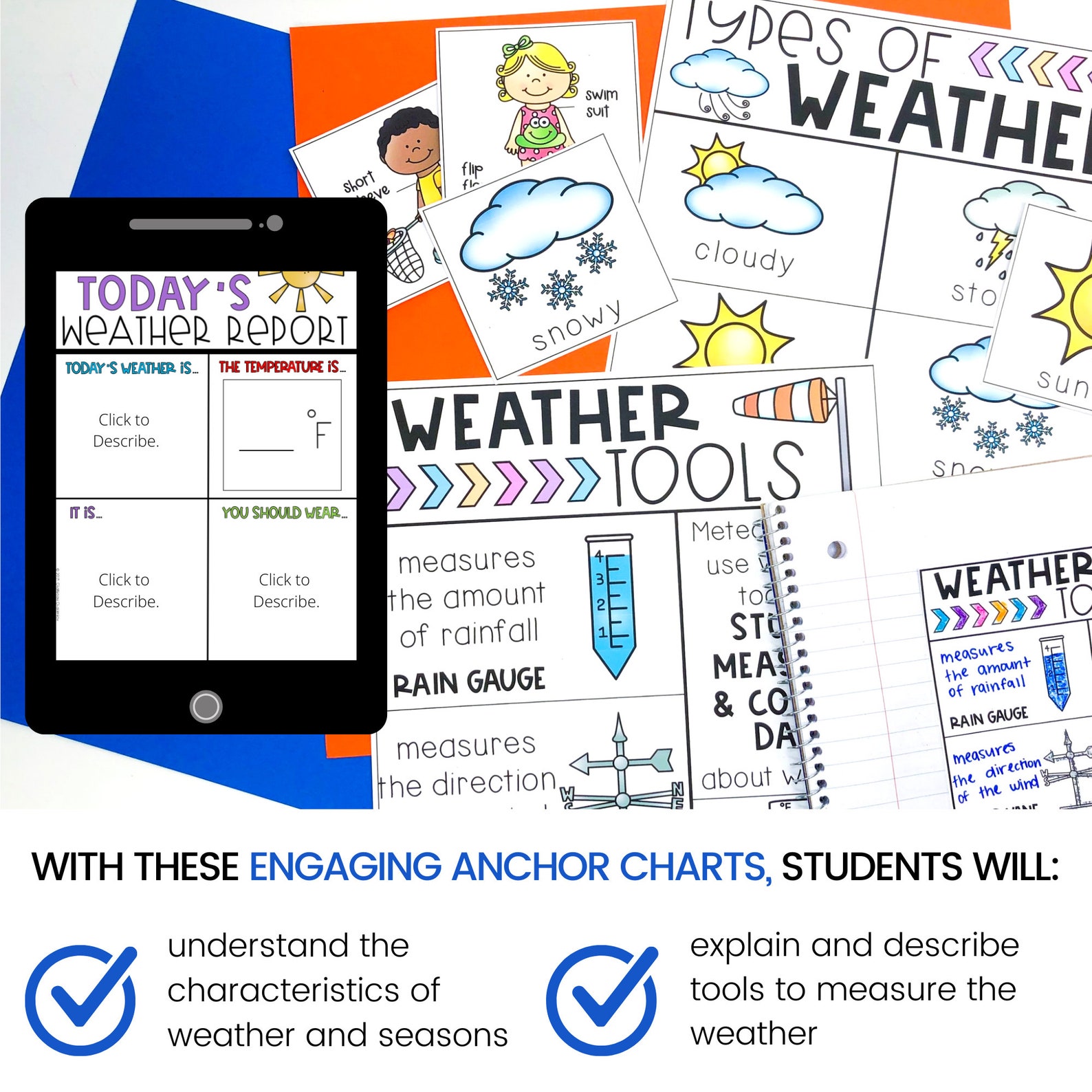 Weather and Season Anchor Charts for First and Second Grade - Etsy