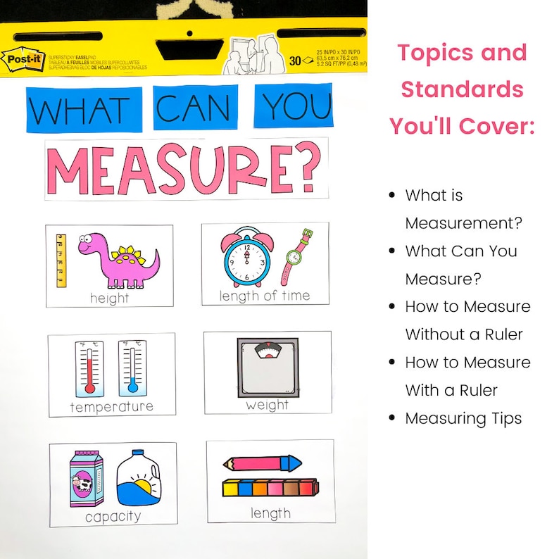 Nonstandard and Standard Measurement Anchor Charts and Classroom ...