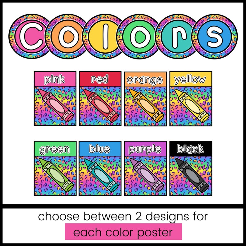 90s Retro Rainbow Color Posters | Classroom Decor - Etsy