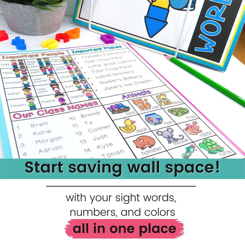 Personal Word Wall Folder - Etsy