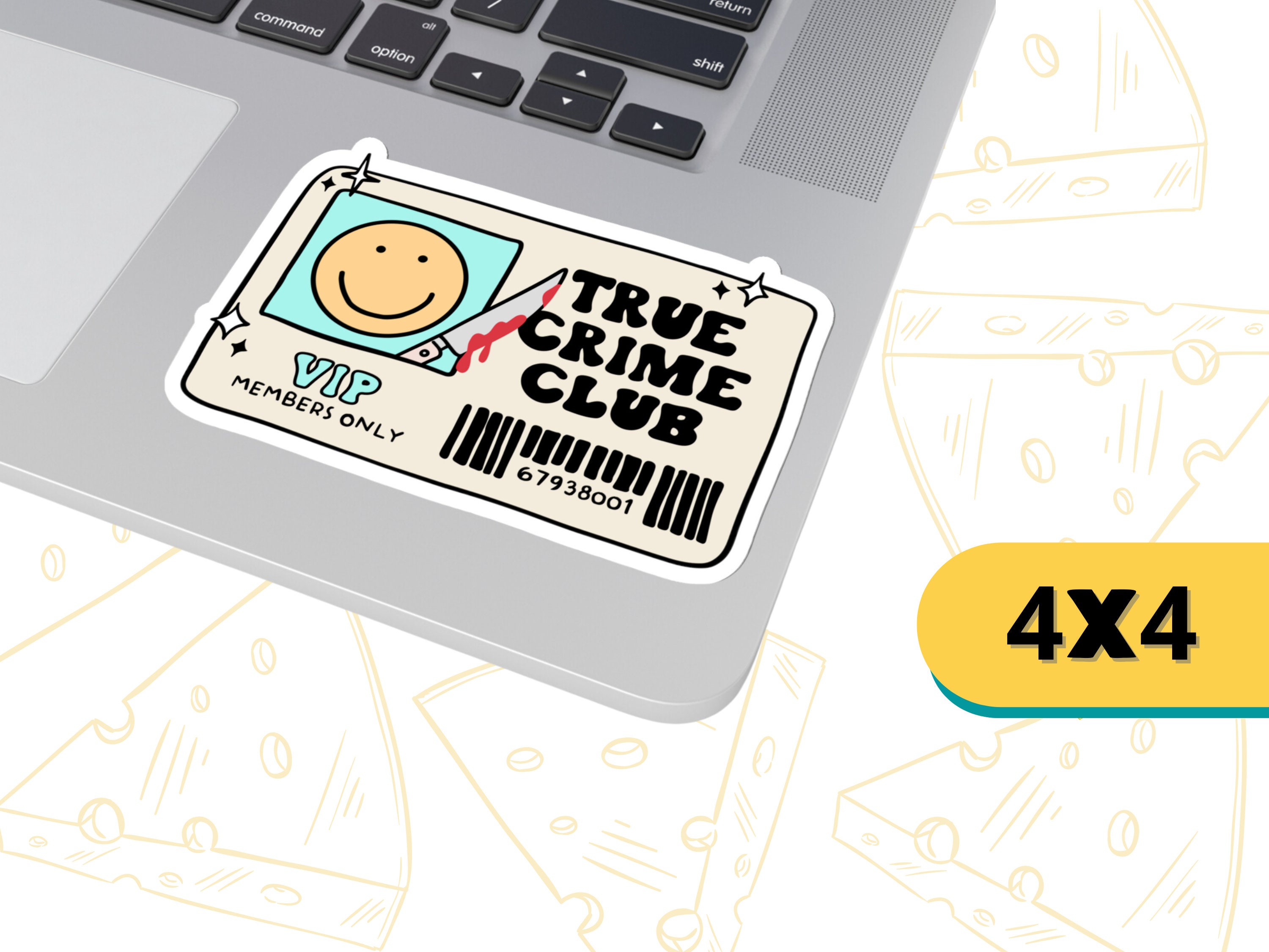True Crime Club Sticker, True Crime Junkie, Crime Sticker, Smiley Face ...