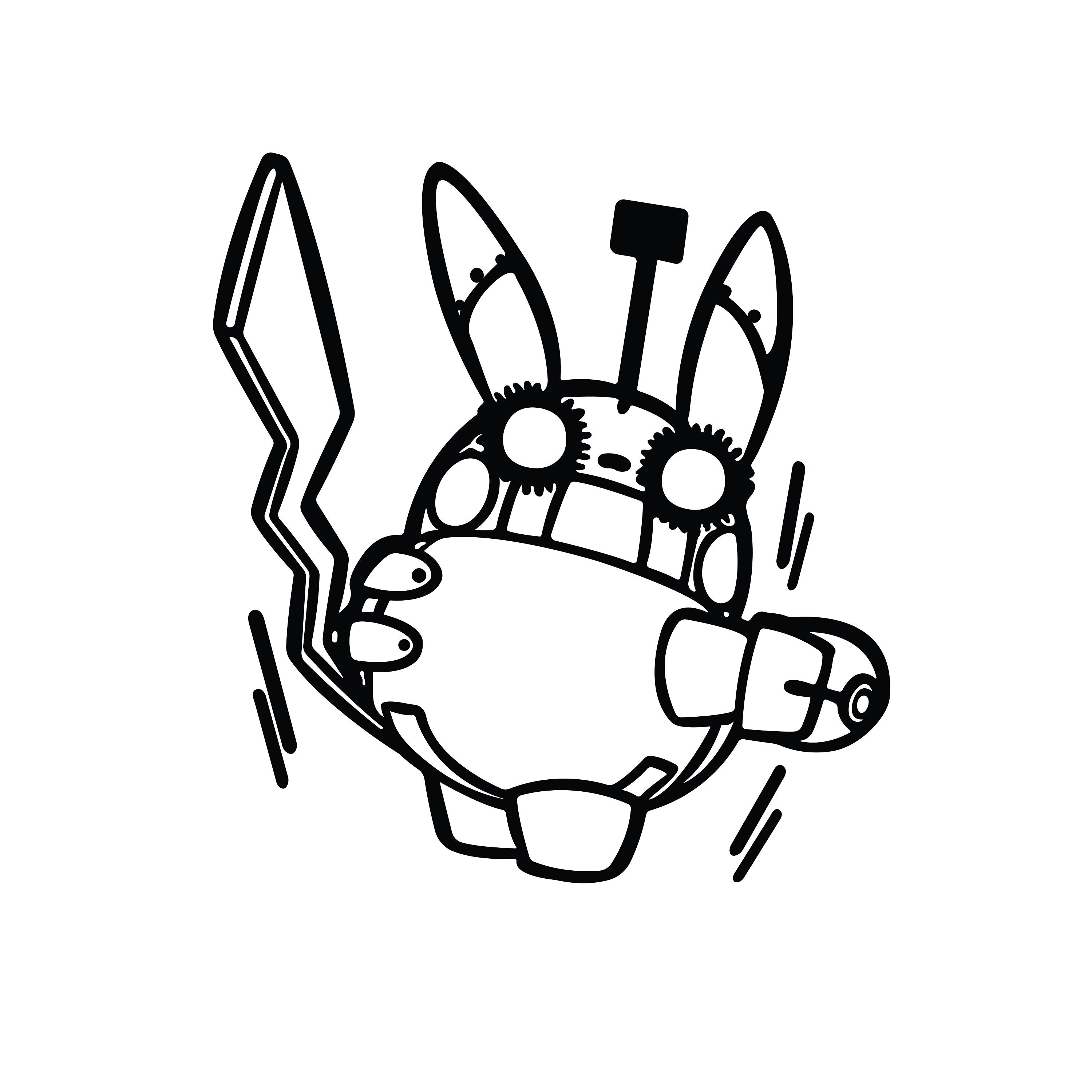 Pikachu Robot Vinyl Sticker - Etsy