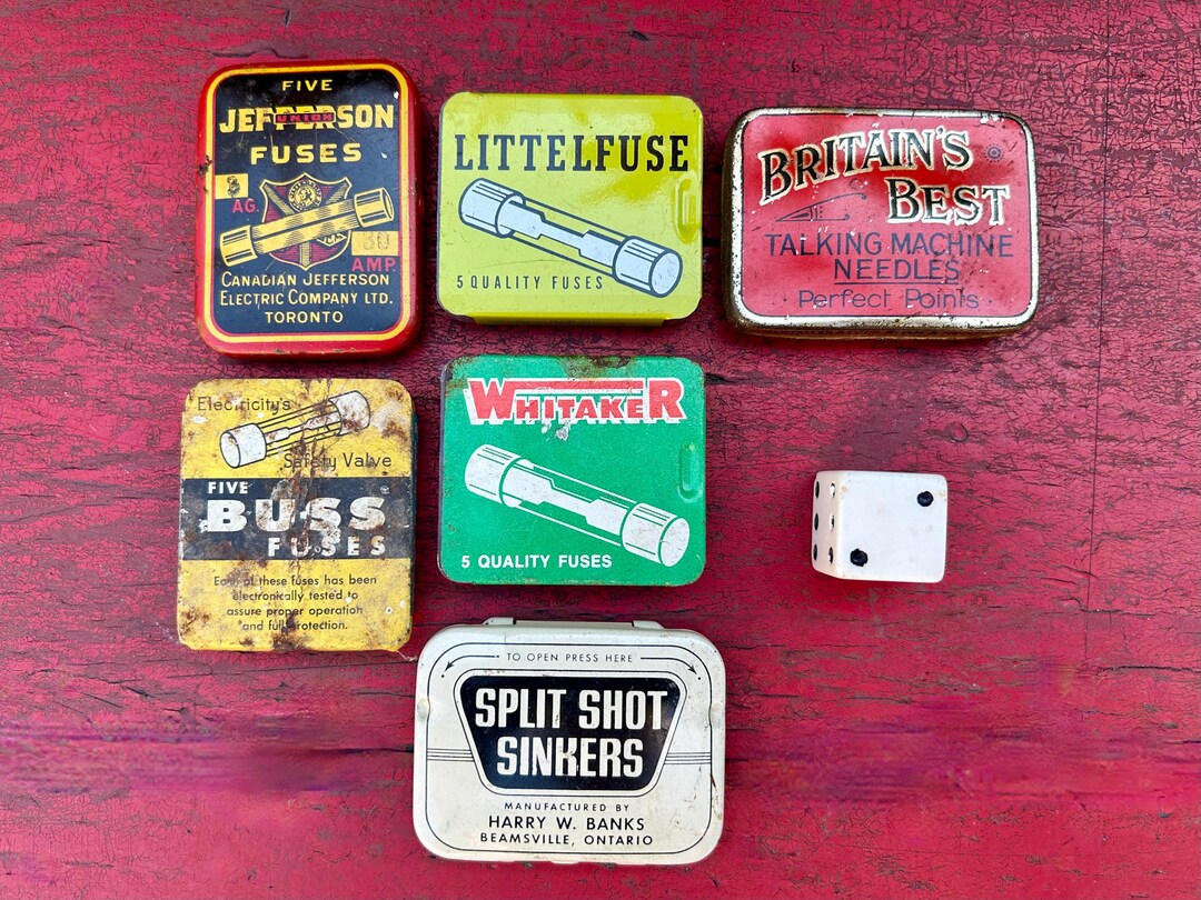 Vintage Set of 6 Small Metal Fuse Boxes Lot De 6 Petites Boites En ...