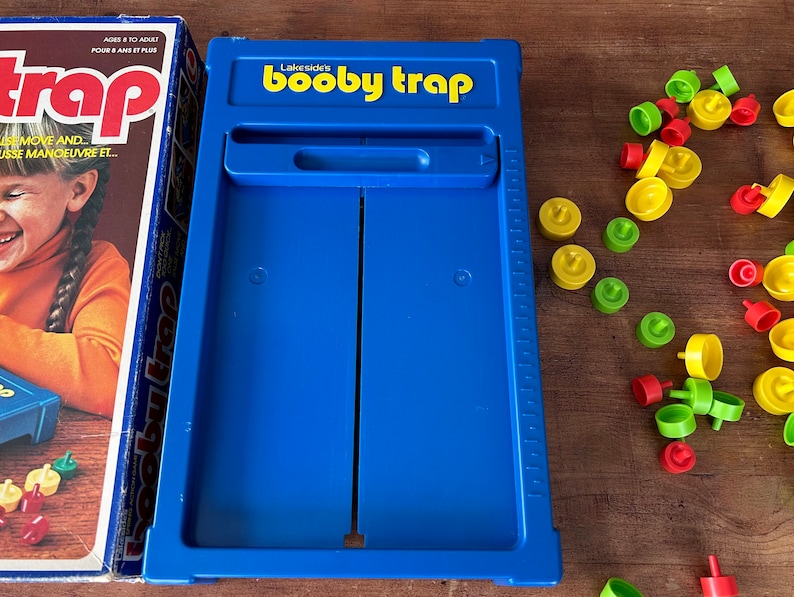 Vintage Board Game BOOBY TRAP Spring Action Game French & English ...