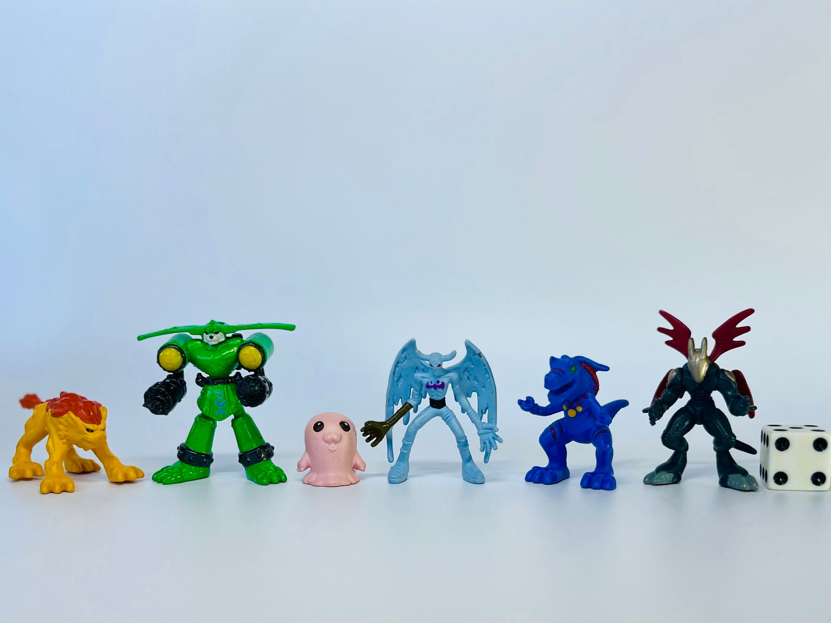 Vintage Set of 6 Bandai HT Digimon Mini Figures / Lot of 6 Mini Digimon Figurines Bandai HT Set ...