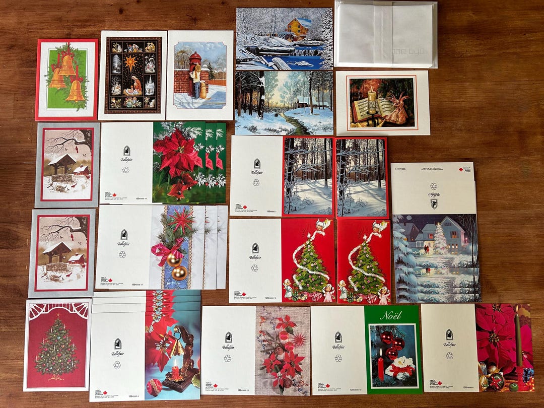 Vintage Set of 30 Christmas Cards in French Envelopes Set of 30 ...