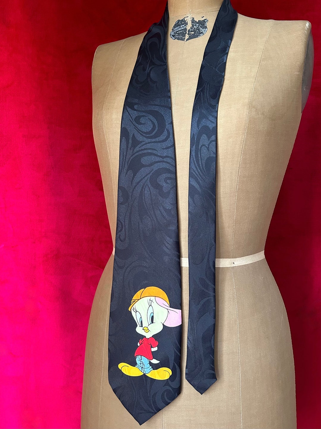 Vintage Black Tie With Tweety Bird / Black Tie With Tweety the Bird - Etsy