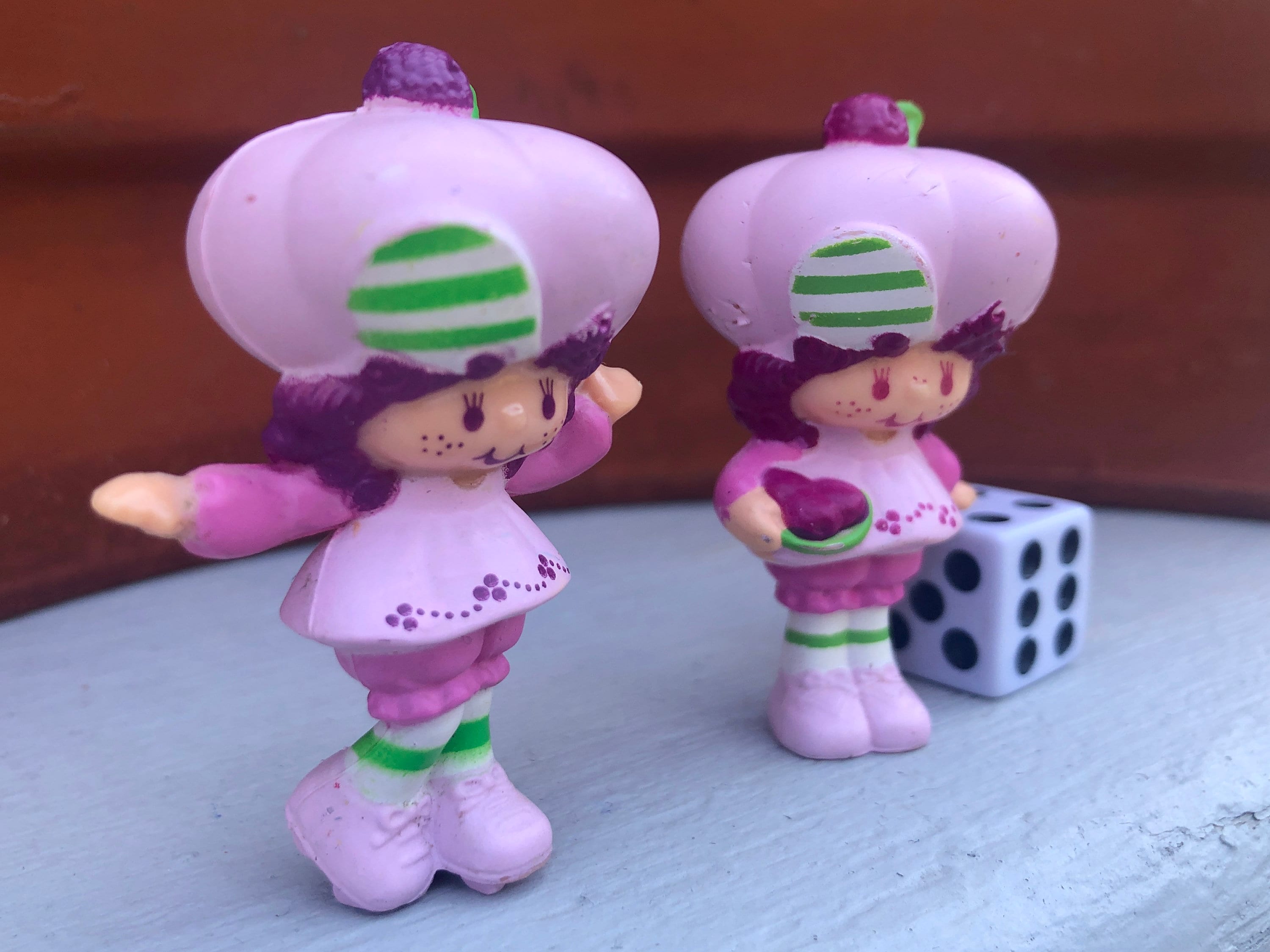 Vintage Miniatures Strawberry Buddy Figurines Raspberry Tart on Roller ...