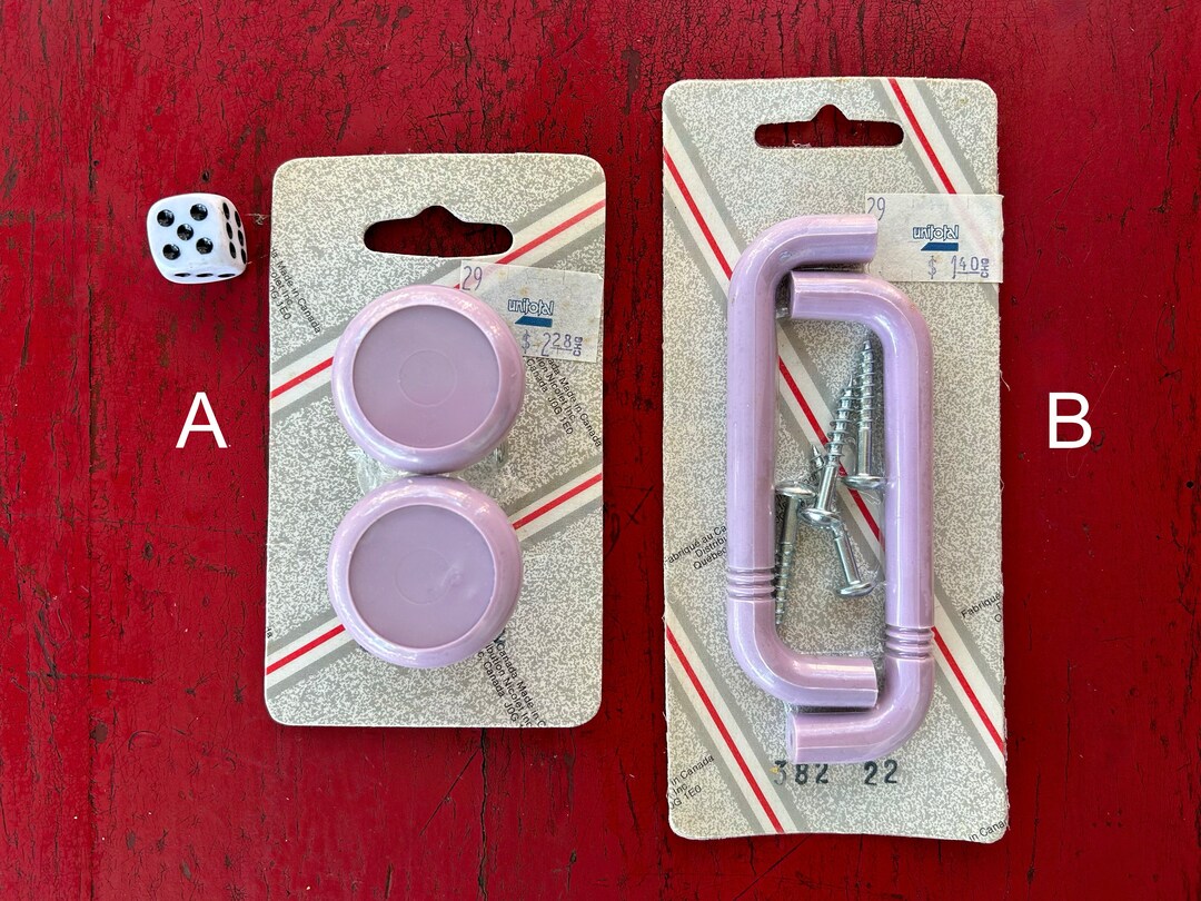 NOS Vintage Plastic Cabinet Handles Lilac Color - Plastitruc Plastic ...