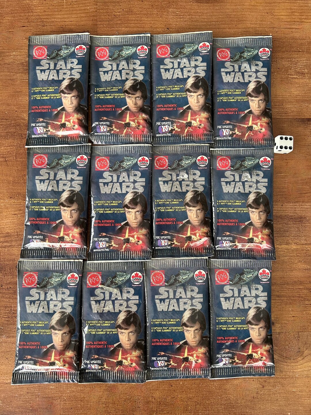 Vintage NOS 12 Packs of Star Wars Pogs / 12 Paquets De Pogs Star Wars ...