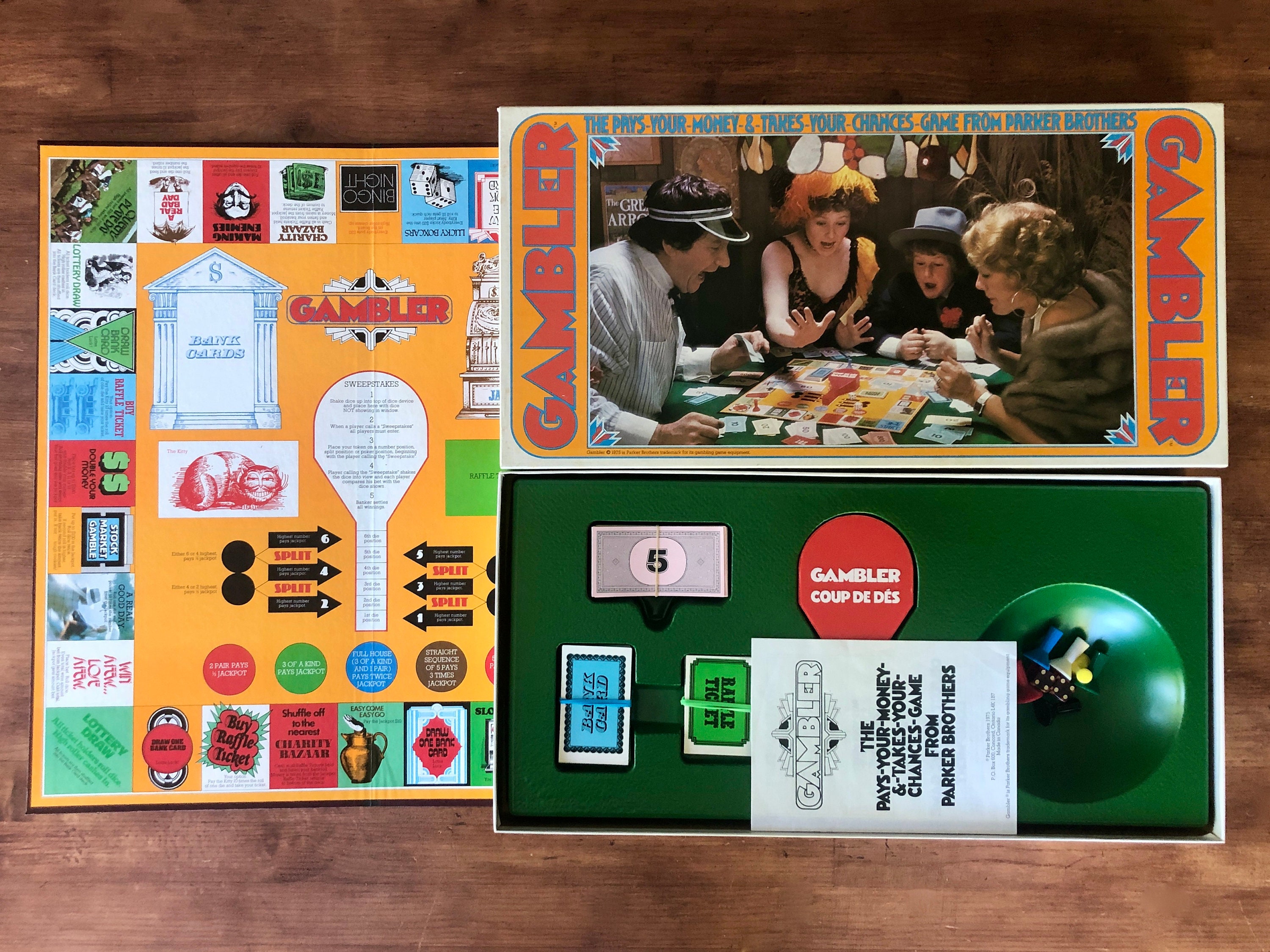 Vintage Board Game Gambler Complete in English Parker Brothers Board ...