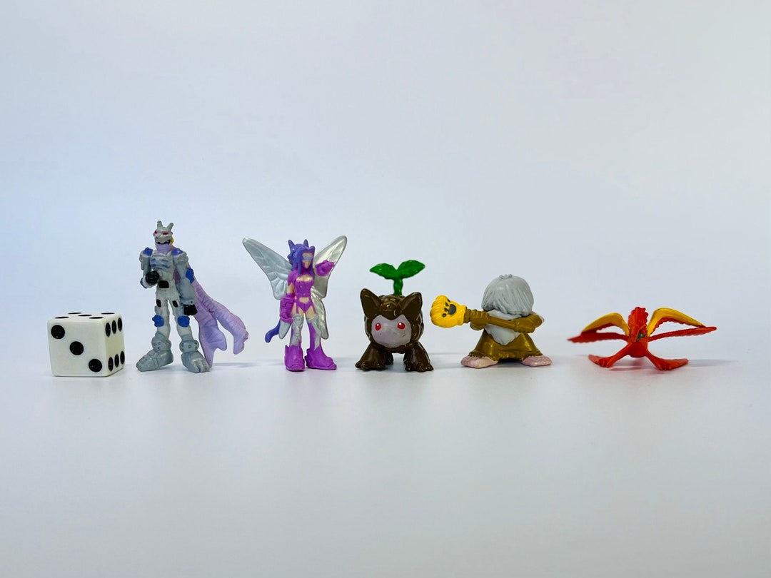 Vintage Set of 5 Bandai HT Digimon Mini Figures / Lot of 5 Mini Digimon ...