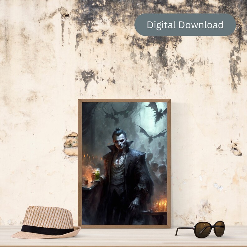Printable Vampire Art Digital Prints Download Vintage Gothic Home Decor ...