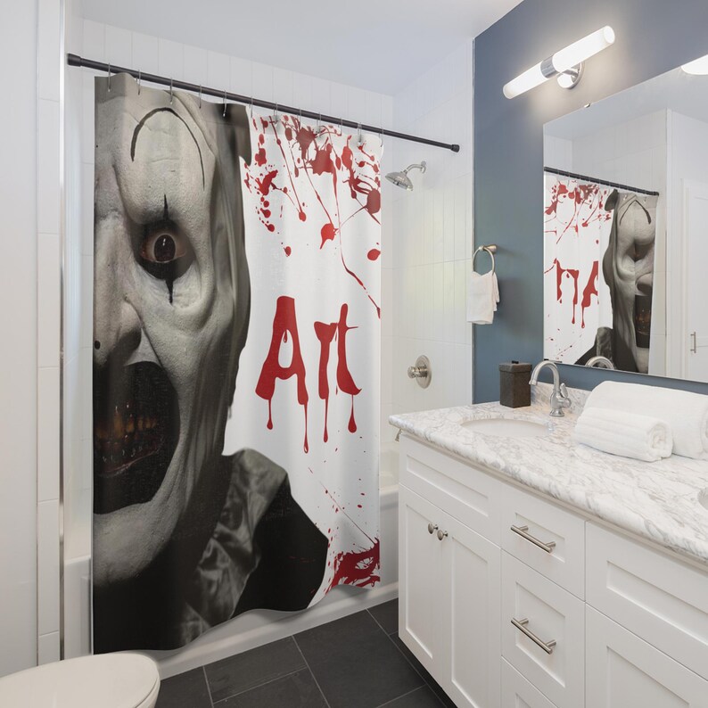 Terrifier Art the Clown Shower Curtain, Horror Movies Shower Curtain ...