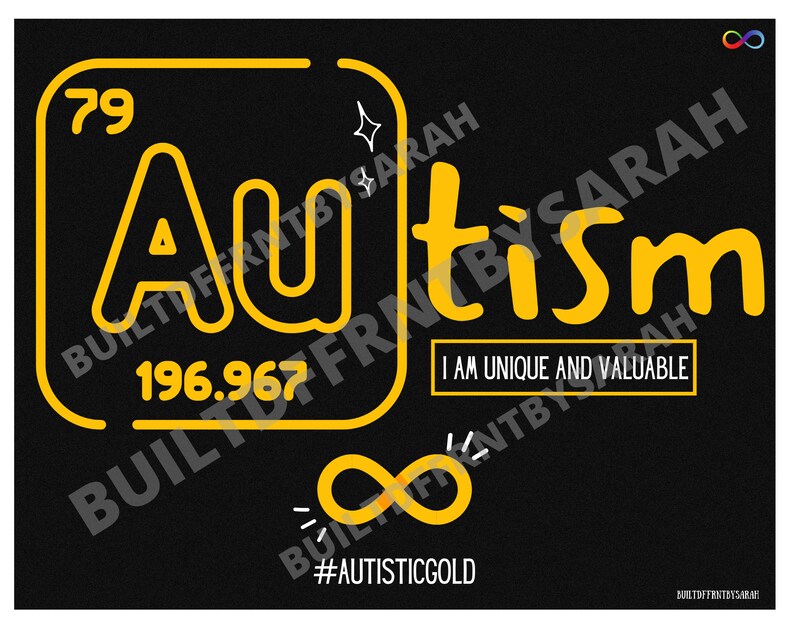Autistic Gold Poster - Autism Acceptance Digital Download Printable - Etsy