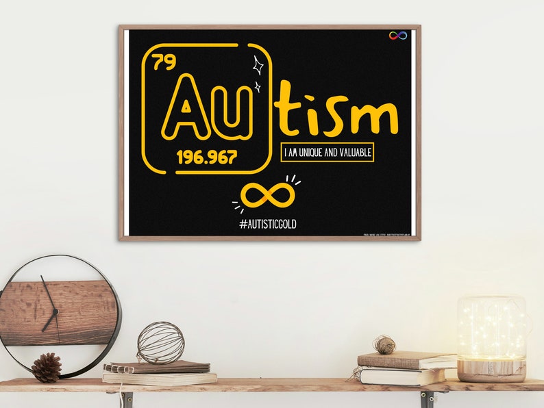 Autistic Gold Poster - Autism Acceptance Digital Download Printable - Etsy