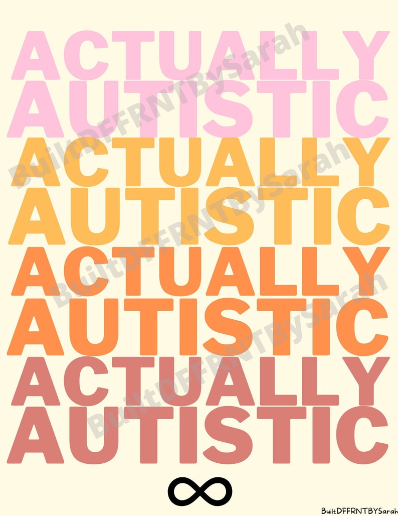Actually Autistic Poster - Autism Acceptance Digital Download Printable ...