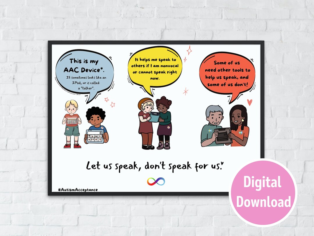 AAC Device Let Us Speak Classroom Educational Poster - Autism ...