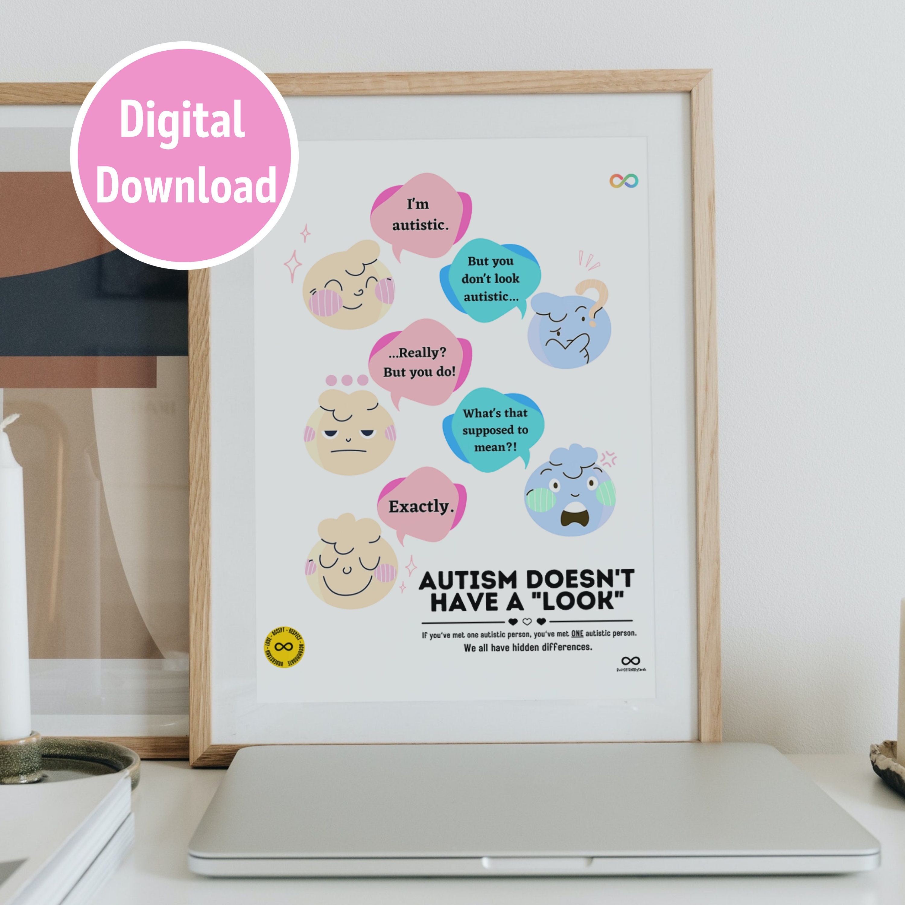 Autism Has No "look" Poster - Autism Acceptance Digital Download ...