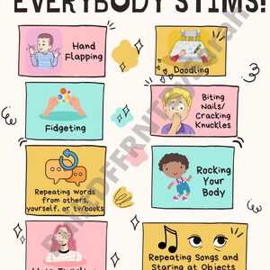 Everybody Stims! Classroom Educational Poster - Autism Acceptance ...