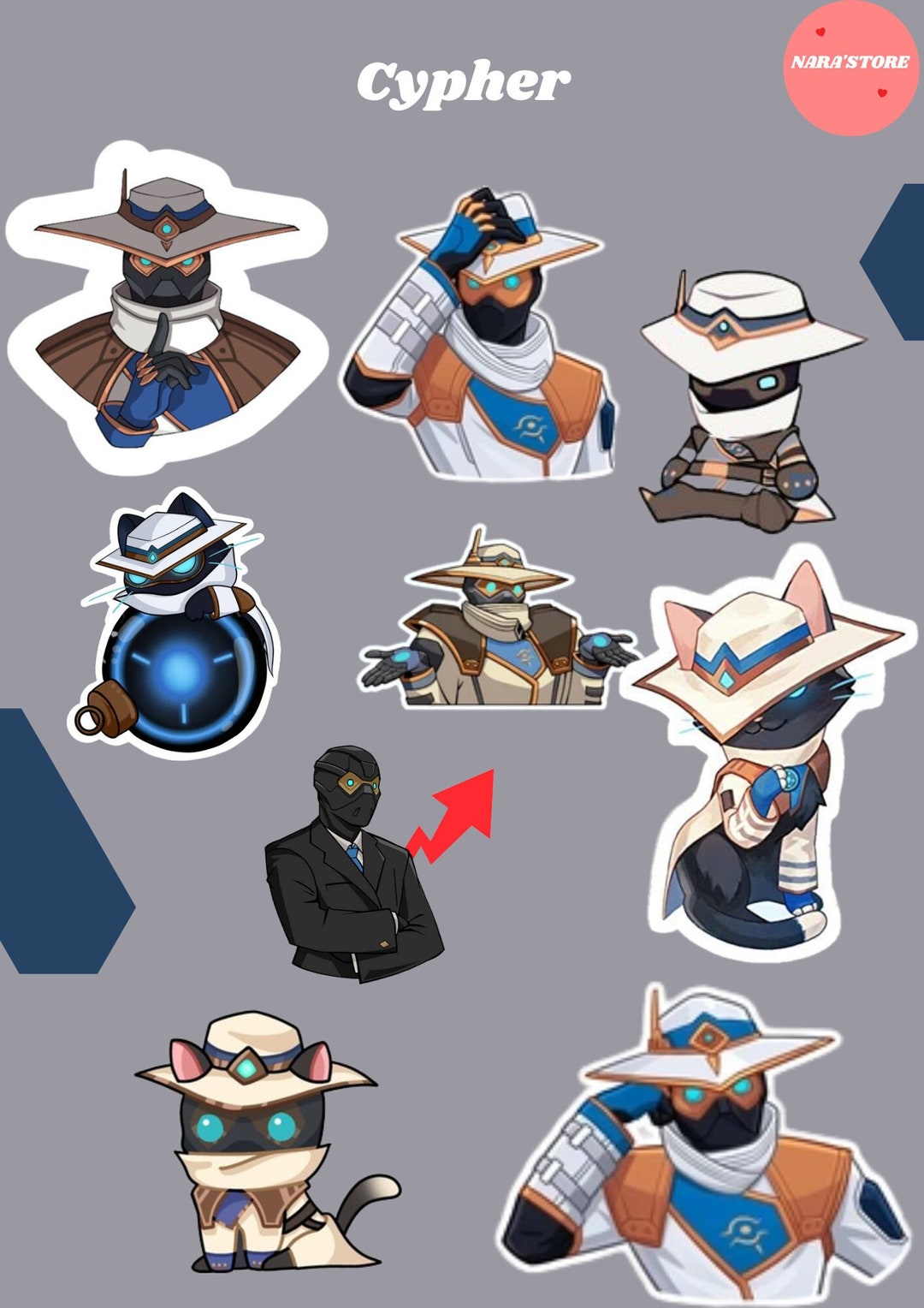 CYPHER VALORANT Sticker Cypher Pack - Etsy