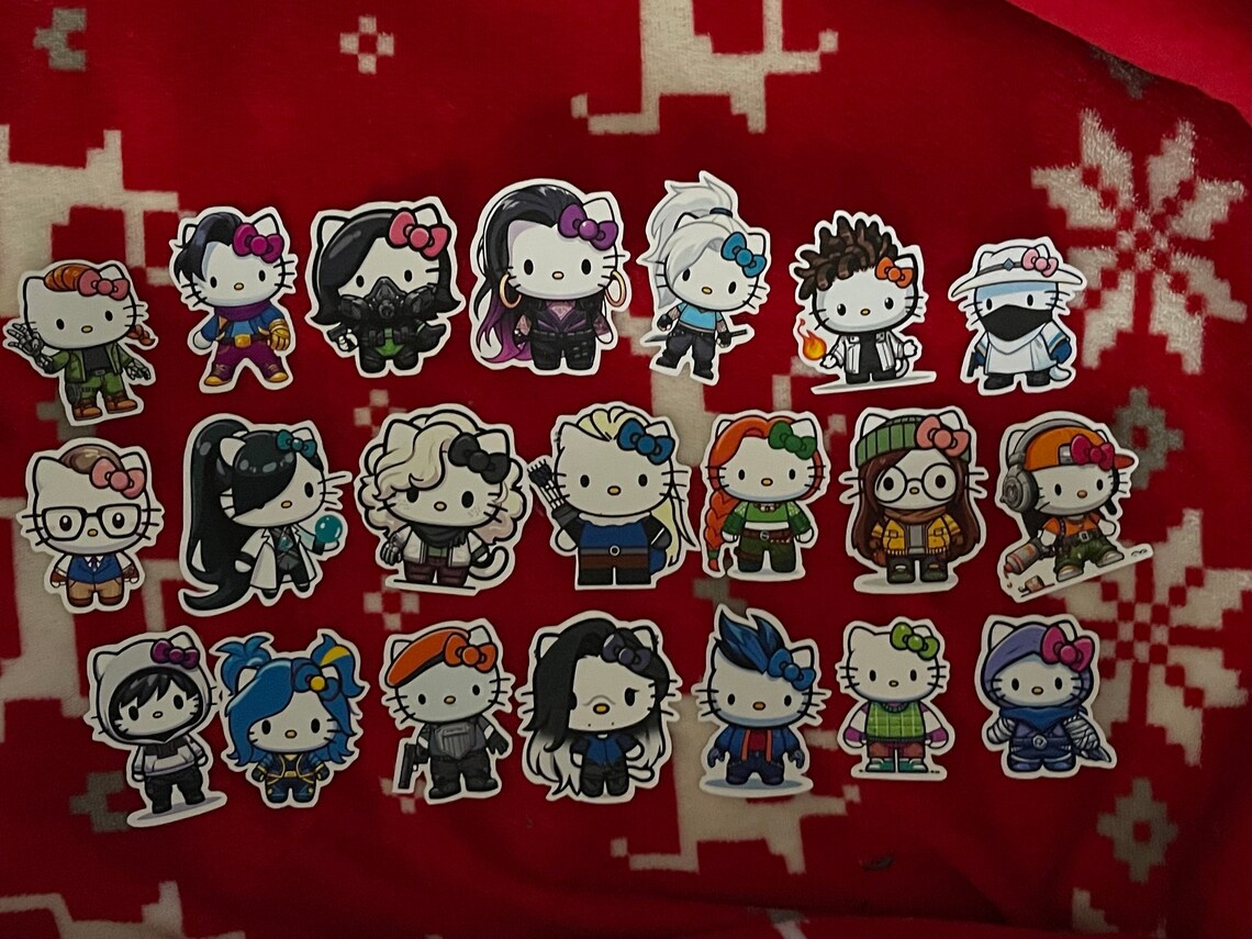 Sticker Hello Kitty Valorant Agent Sage,geeko,reyna, Jett,iso,raze ...