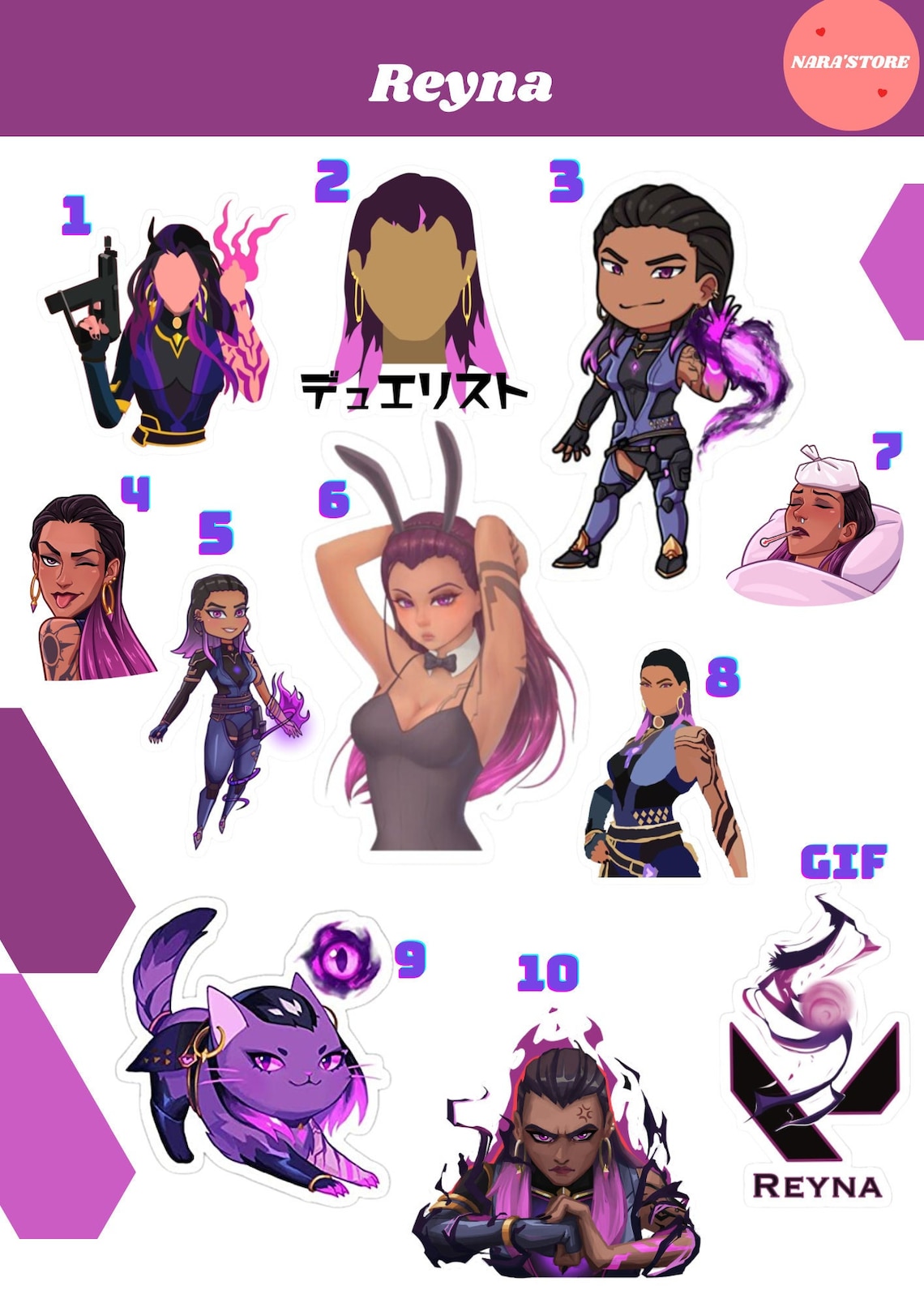 REYNA VALORANT + GIF meme | pack valorant , sticker reyna - Etsy France