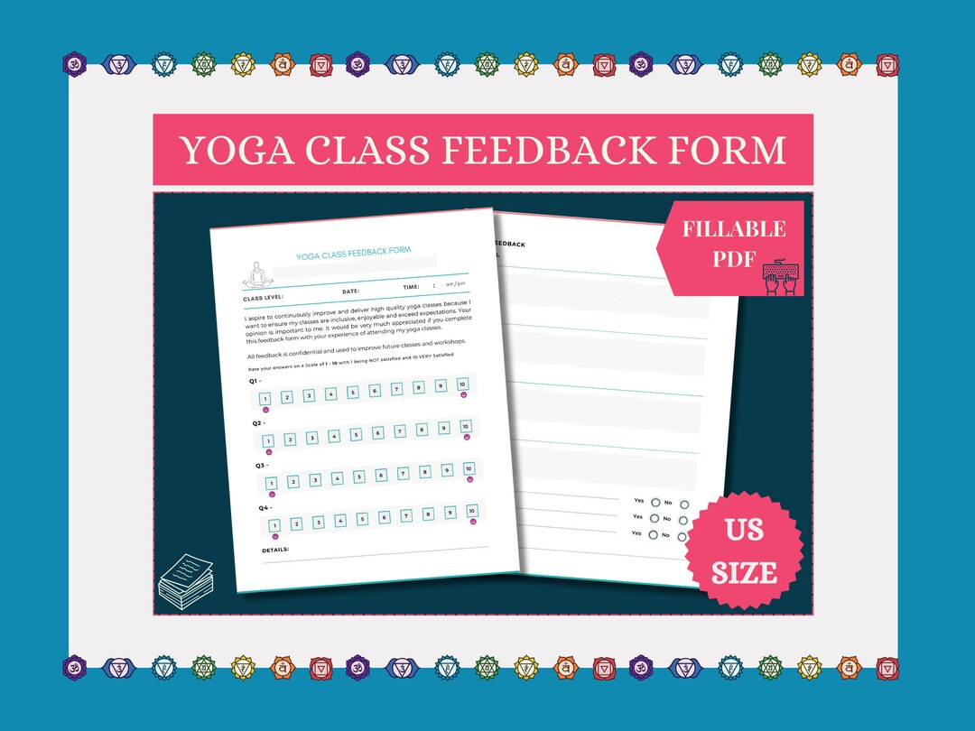 Yoga Class Feedback Form, US Size Fillable Yoga Business Form, Yoga ...