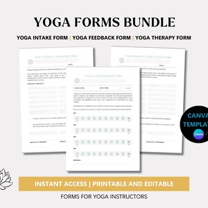 Yoga Forms Bundle: Editable Canva Templates (A4) - Etsy